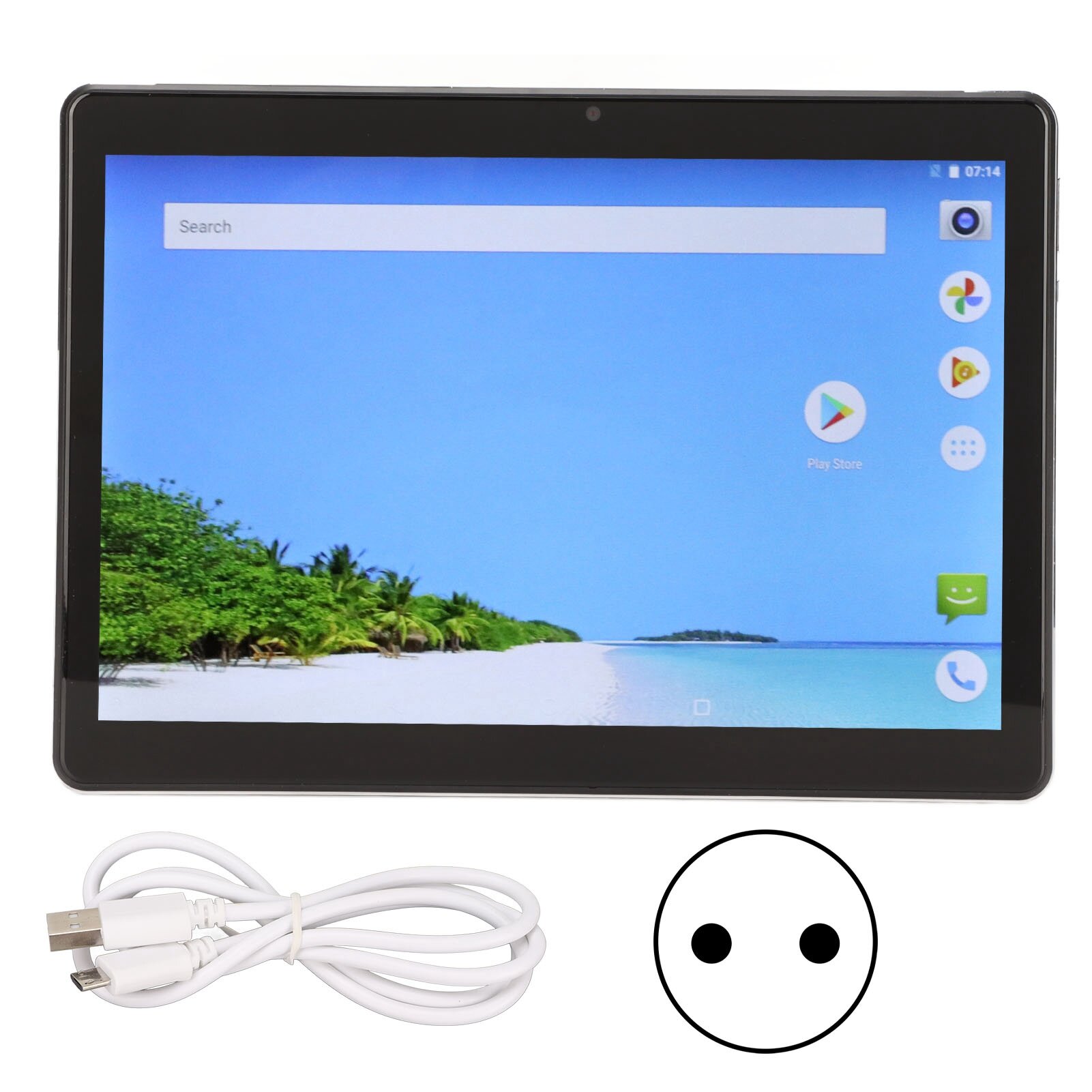 Планшет 10,1 дюйма, серый, HDэкран, 3 ГБ ОЗУ, 32 ГБ ПЗУ, Android 8.0, 4G, два слота SIM, ожидание дв