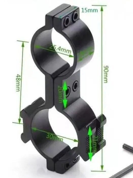 Кронштейн для прицела BH-MS25, черный, кольца 25.4мм и 30мм, крепление ласточкин хвост