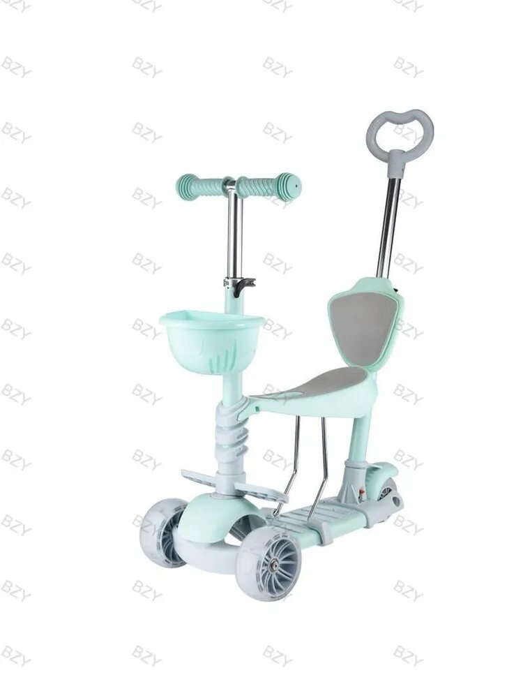 Самокат детский PP-TY01264-250531X-25, 3 колеса, для детей от 1 до 8 лет, зеленый