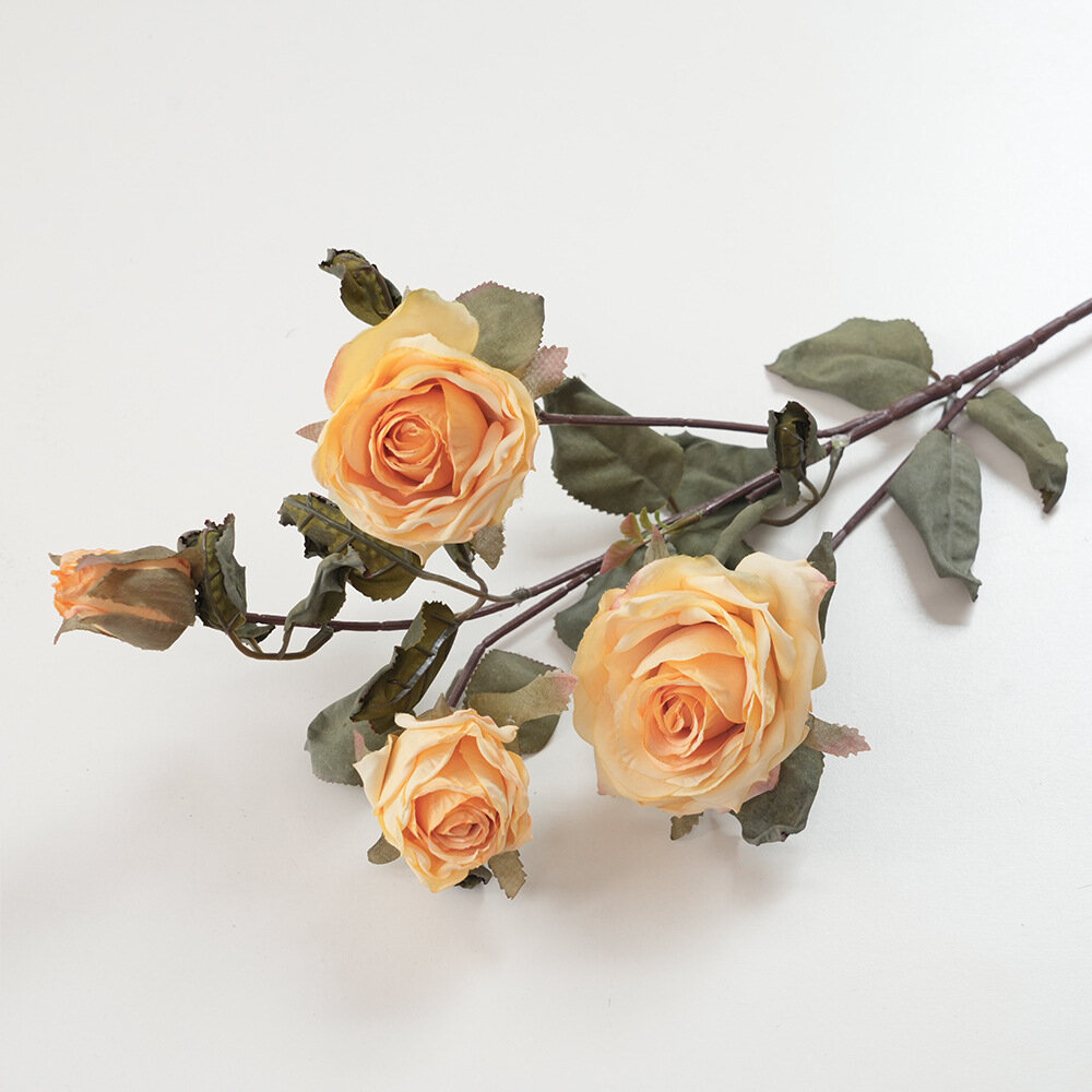 2026 Искусственные цветы: букет из 4 роз с полированными краями, маленький букет для украшения дома, материалы для создания цветочных композиций своими руками.