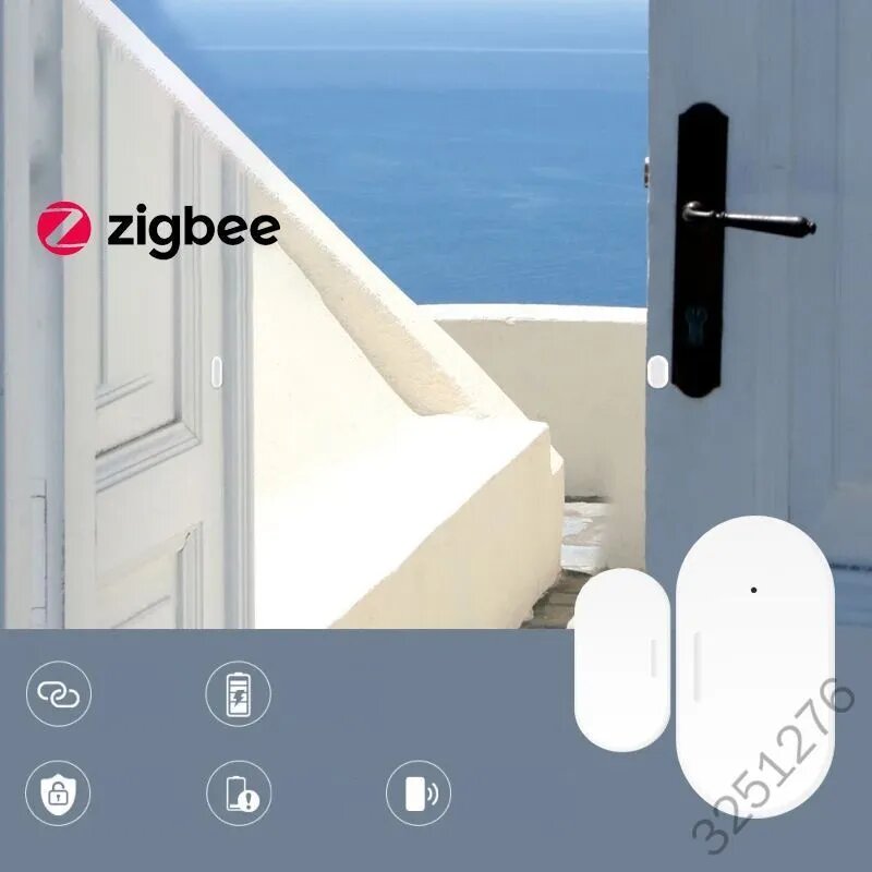 Датчик открытия Tuya Zigbee для умного дома, совместим с Amazon Alexa, Google Assistant, Яндекс Алиса, SmartThings — фото 1