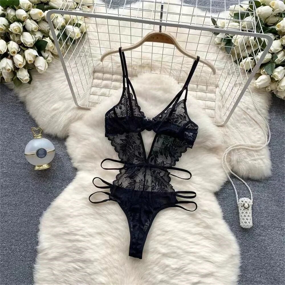 Кружевной комбинезон QD251-Black, размер M