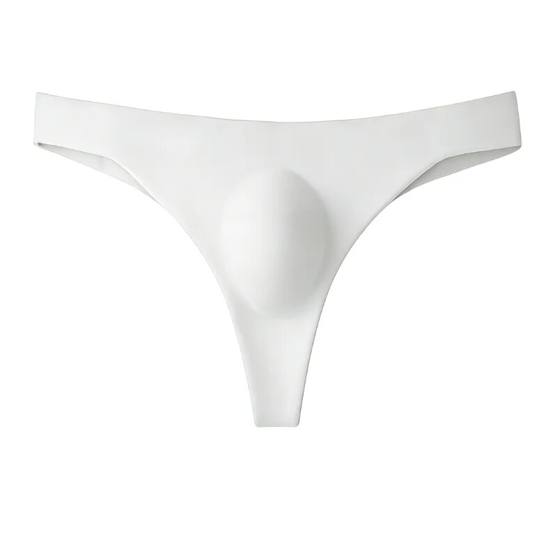 Спортивные однотонные мужские стринги, мужские дышащие стринги из ледяного шелка, Белый, XXXL, White