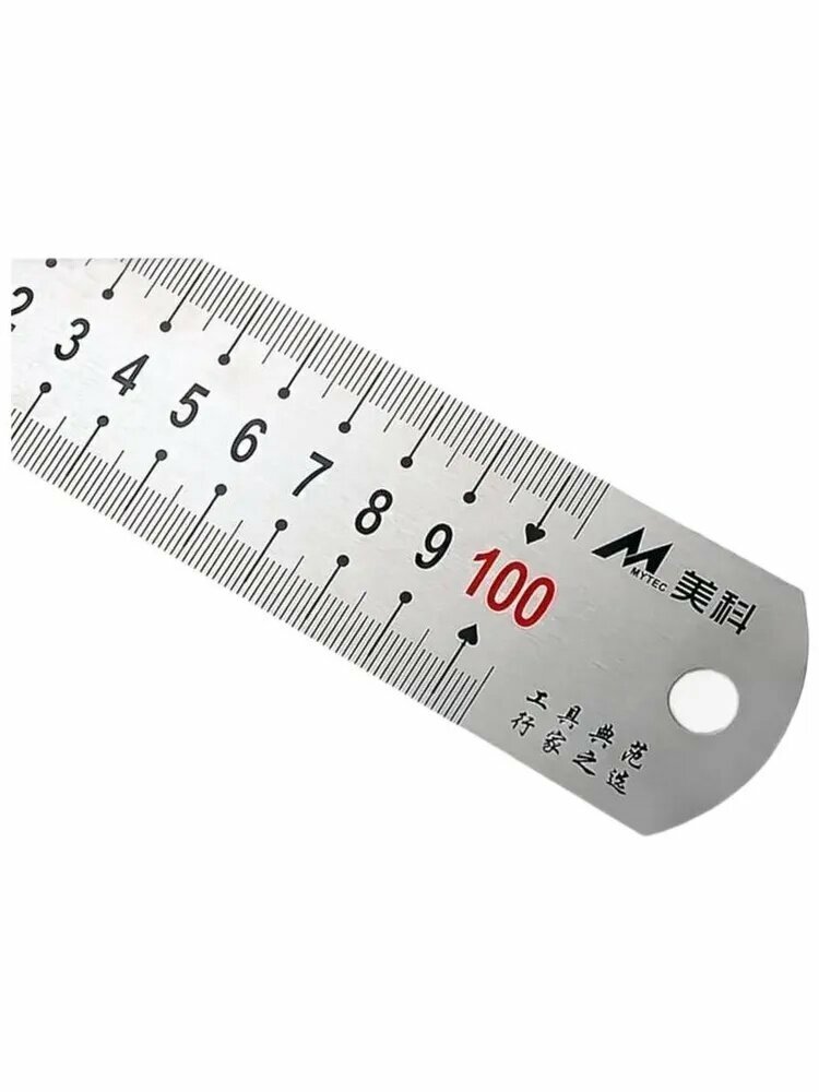 Линейка металлическая 100 см стальная портновская двусторонняя для учебы, работы и чертежей, утолщенная 1 мм