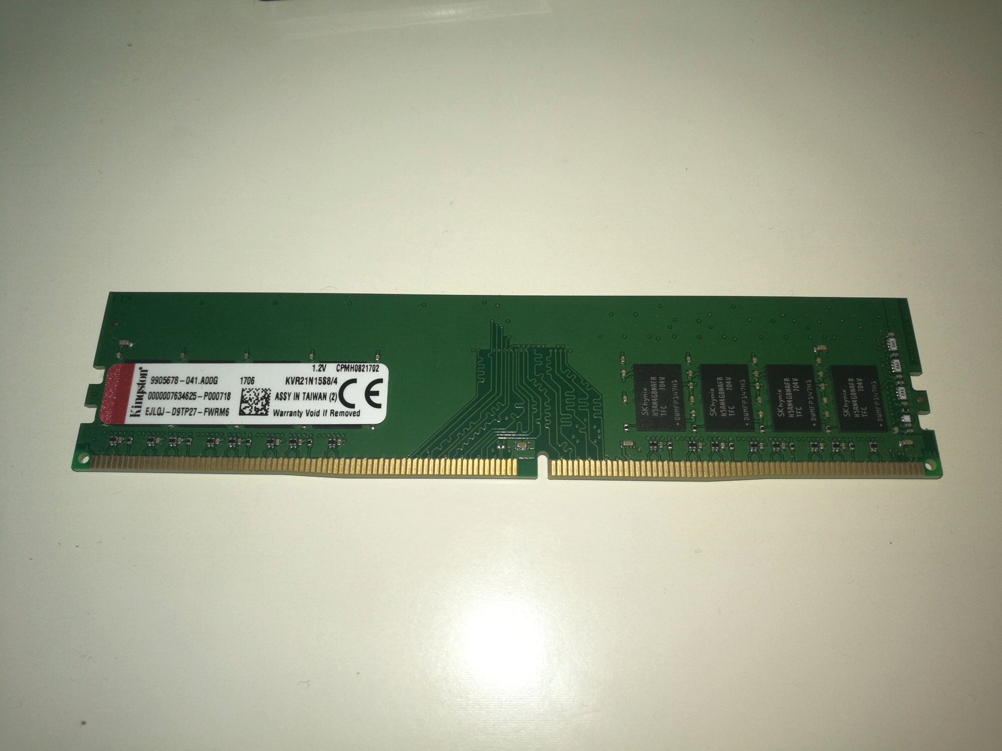 Оперативная память Kingston DDR4 4Gb 2133MHz pc-17000 (KVR21N15S8/4)