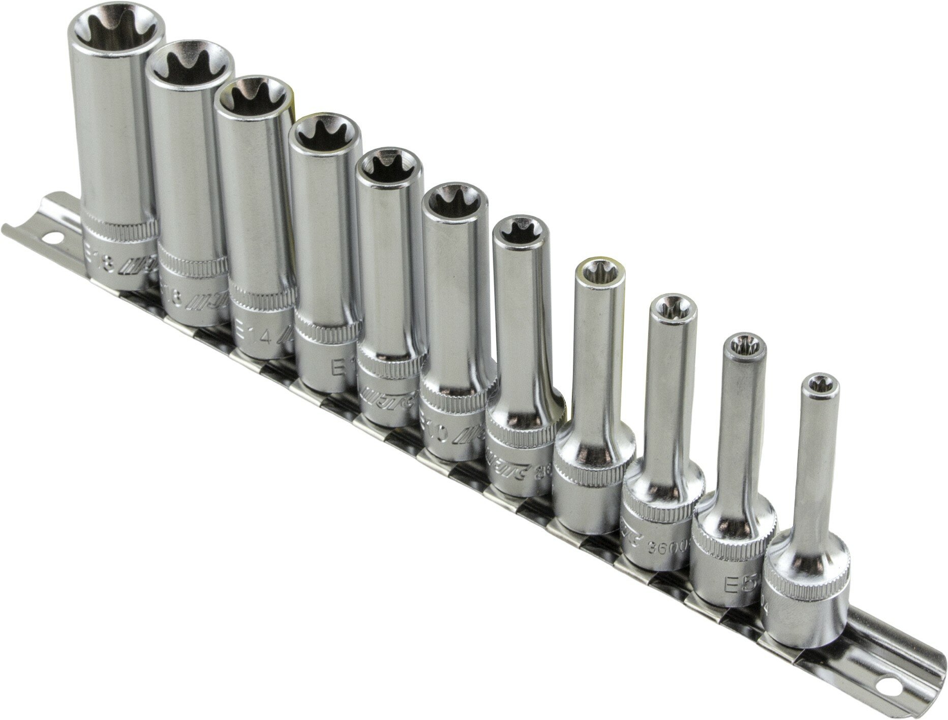 JTC-H311E Набор головок торцевых глубоких TORX 3/8" E4-E18, 11пр.