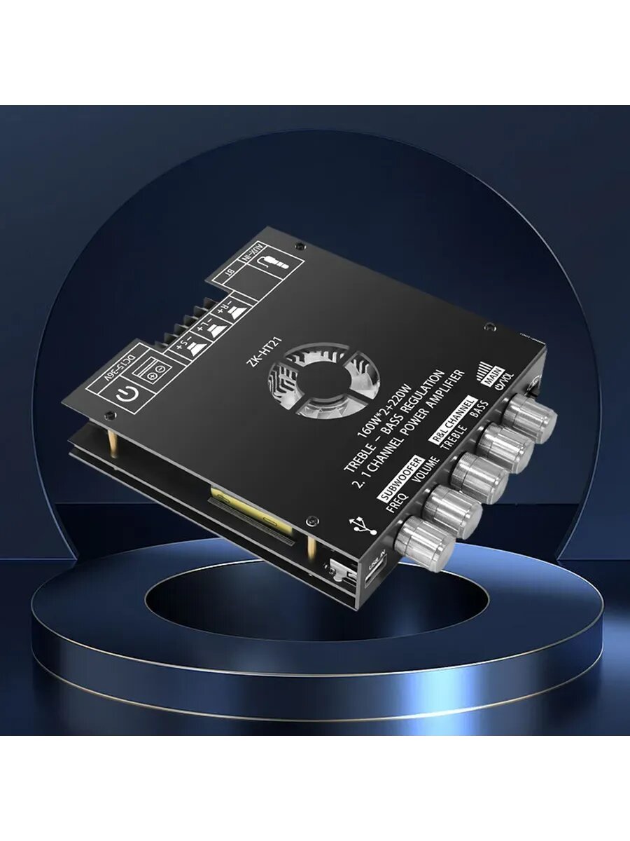 Модуль усилителя звука ZK-HT21 AUX/USB Bluetooth TDA7498E