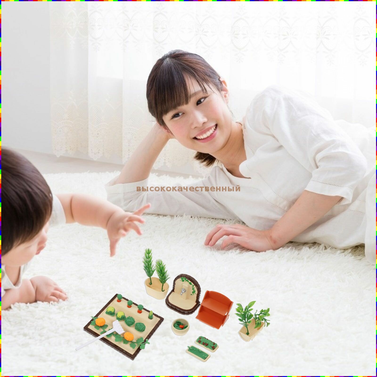 Набор пластиковых овощей и фруктов для детской кухни 20 элементов для ролевых игр