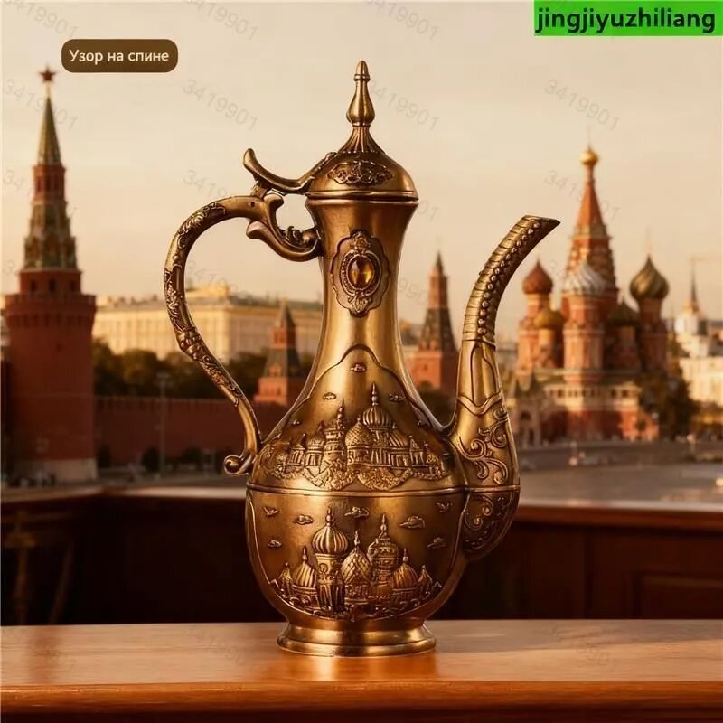 Сервировочный набор бронзового цвета с узором в виде архитектуры, 1 предмет