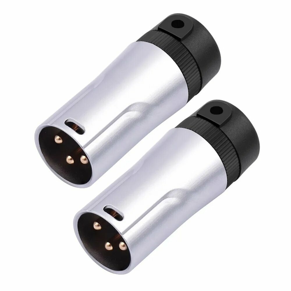 Концентратор, Металлический корпус с золотым покрытием 3pin XLR DIY разъем для пайки - мужской, 2 шт.