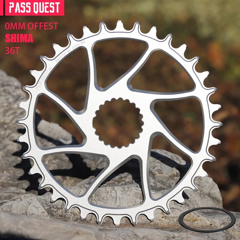 Pass Quest звезда 36T, 0mm Offset, Shima, серебристый