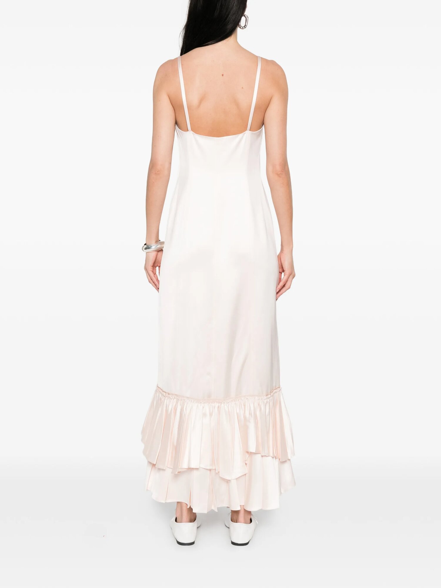 Платье Jil Sander Ruffled slip dress, размер 34, розовый — фото 1