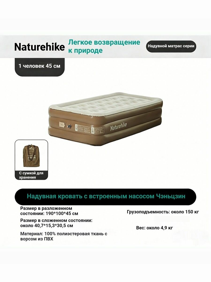 Naturehike Надувной матрас Chenjing со встроенным насосом CNK2550WS013