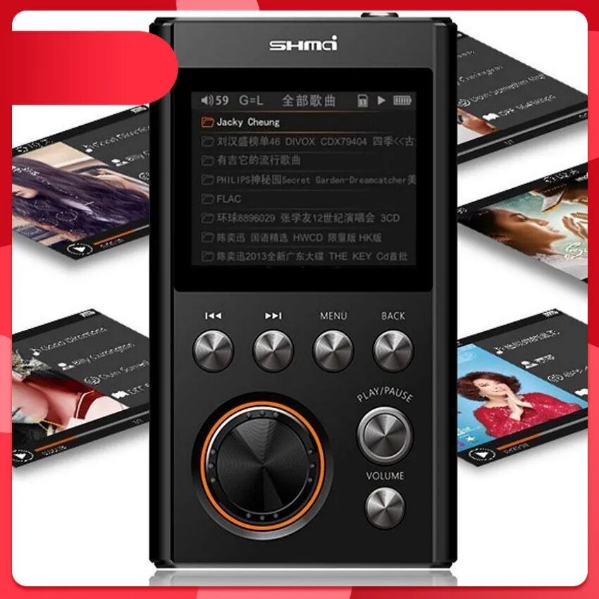 MP3-плеер SHMCI C5S, черный, белый, с экраном 2.0", поддержка FLAC, MP3, WAV, APE, WMA, AAC — фото 1