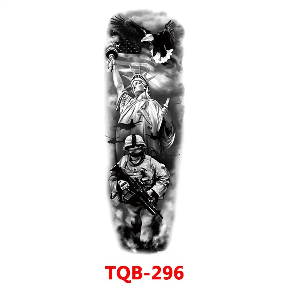 Временная татуировка на руку TQB-296, черная