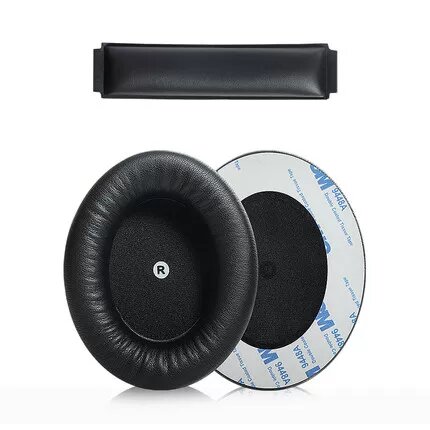 Набор черных кожаных накладок и ленты для HyperX Cloud Orbit - 1 пара + 1 шт.
