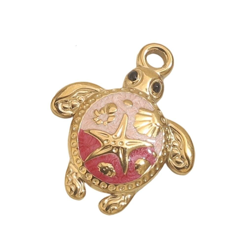Подвеска «Морские черепахи» из нержавеющей стали, Розовый стиль
