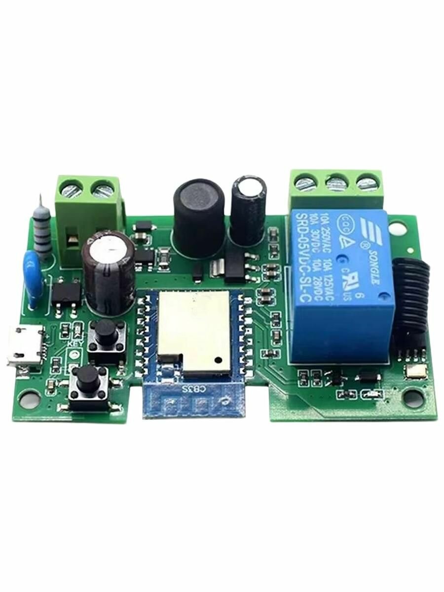 1 канал Wi-Fi модуль реле Tuya 7-32V для ворот и шлагбаумов