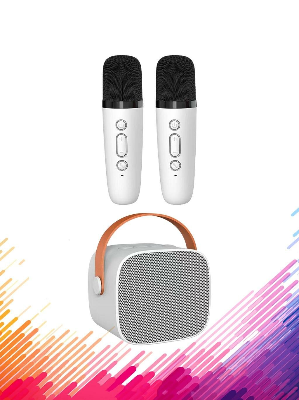 Беспроводные Bluetooth-колонки с микрофоном, Белый - Двойной микрофон