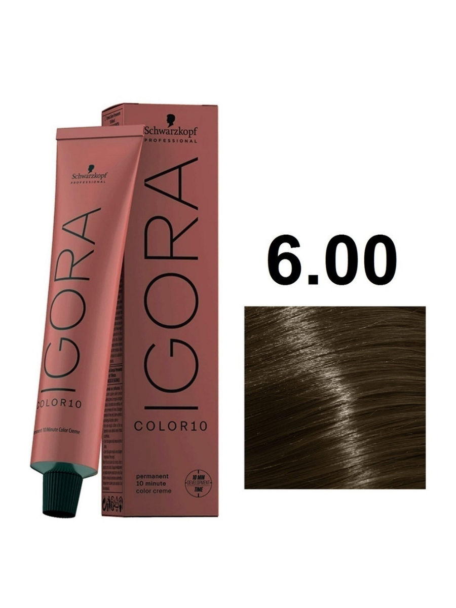 Краска для волос Schwarzkopf Professional Igora Color 10, 10-ти минутная перманентная краска для волос, 6-00