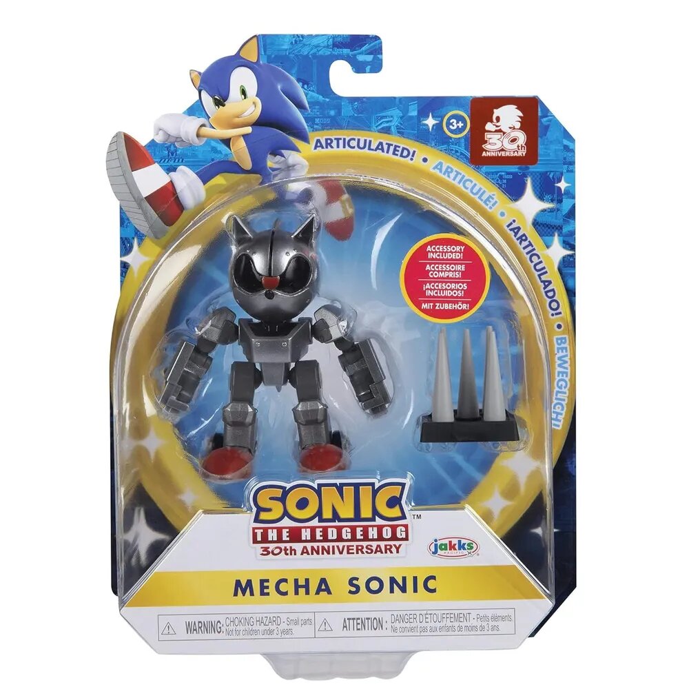 Фигурка Sonic the Hedgehog 30th Anniversary Mecha Sonic 14cm ABS пластик