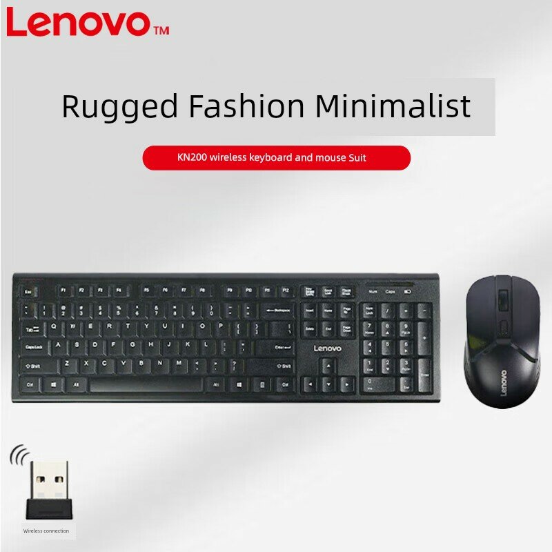 Комплект проводной клавиатуры и мыши Lenovo KM200 для компьютера, ноутбука, 104 клавиши, проводной, универсальный для