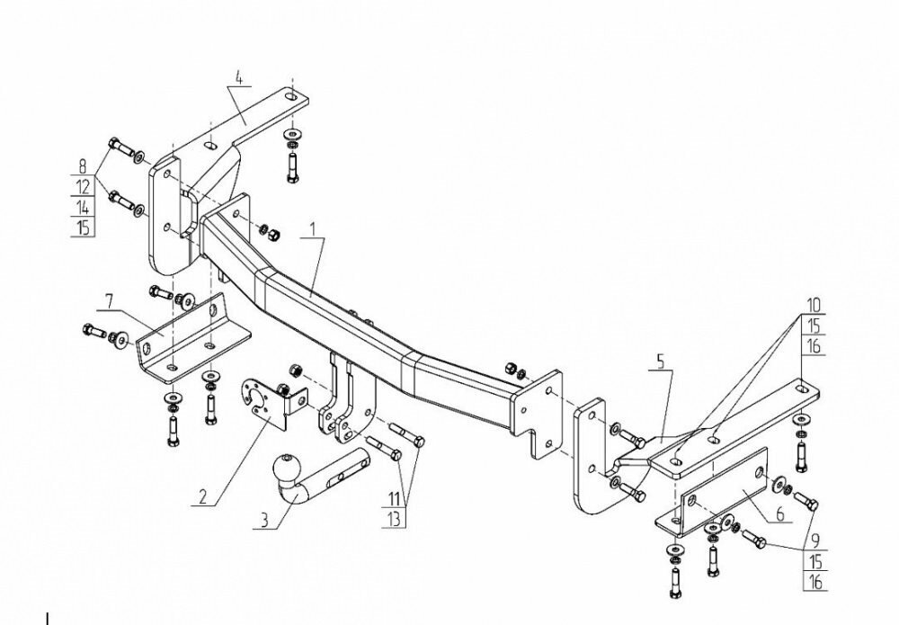 Фаркоп для Toyota Highlander 2014- (без электрики) (паспорт и сертификат) AvtoS. TY45