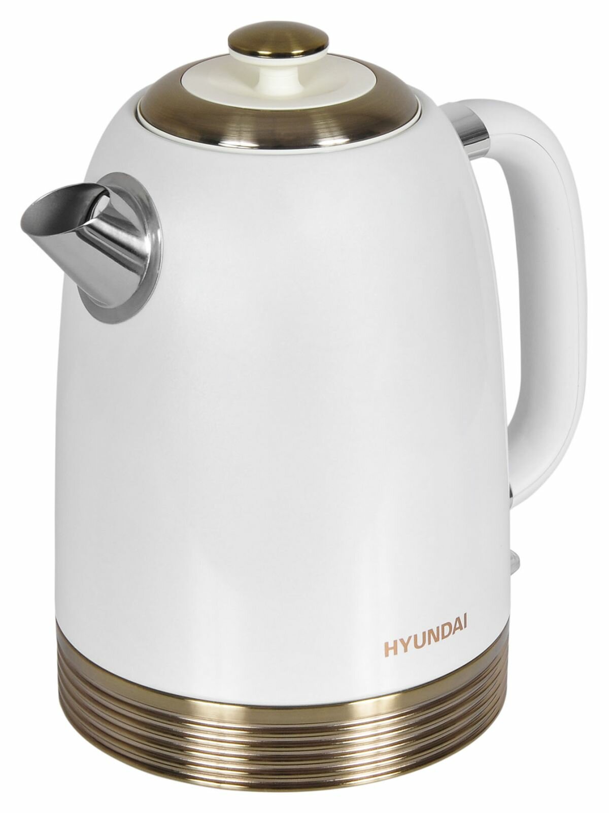 Чайник электрический HYUNDAI 1.7 л, 2200 Вт, жемчужный-золотистый, корпус металл, пластик (HYK-S4500)