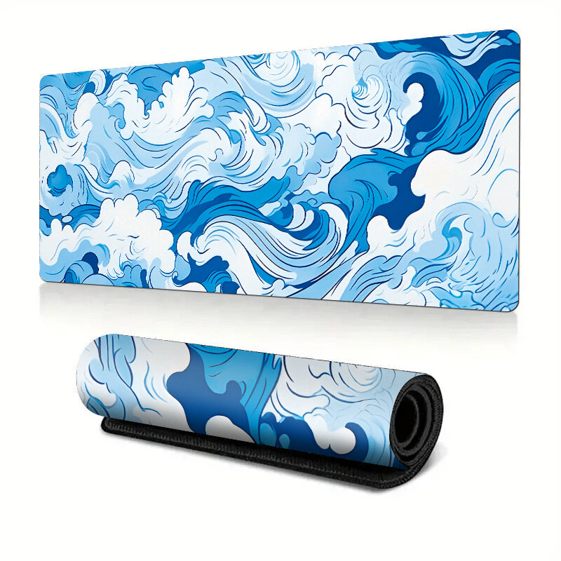 Коврик для стола и клавиатуры игрового типа с аниме тематикой анти скользящий увеличенный размер на основе резины