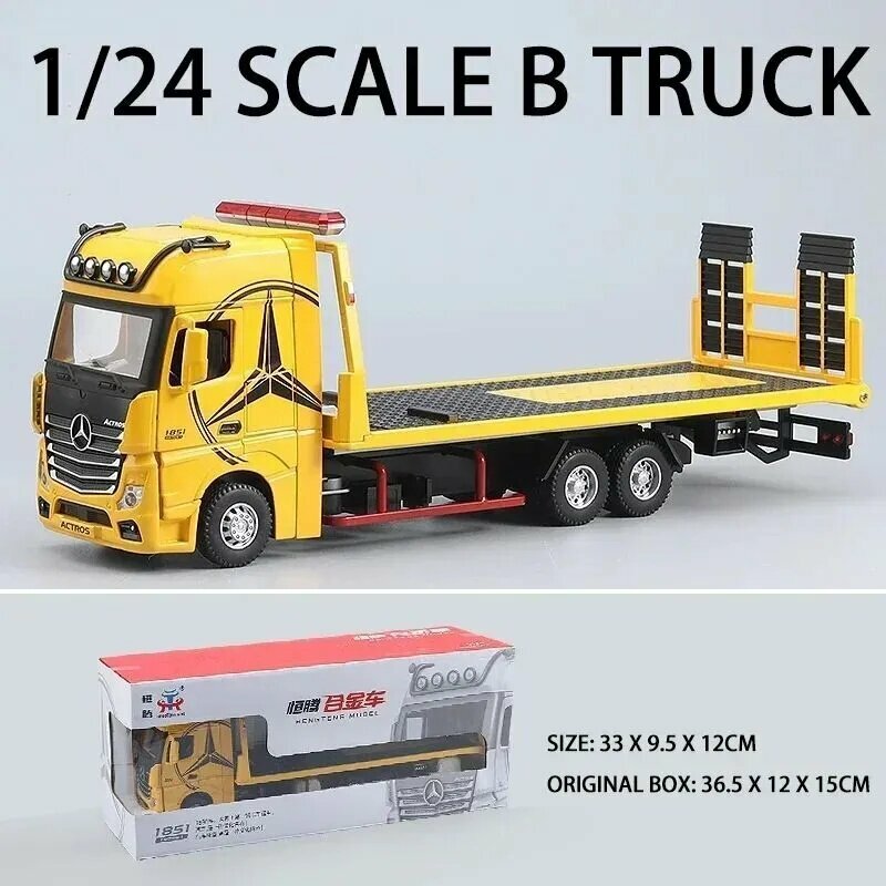 1:24 Mercedes-Benz 1851 Flatbed Trailer Alloy Truck Model Car, коллекции хобби, подарки на день рождения, Модель автомобиля