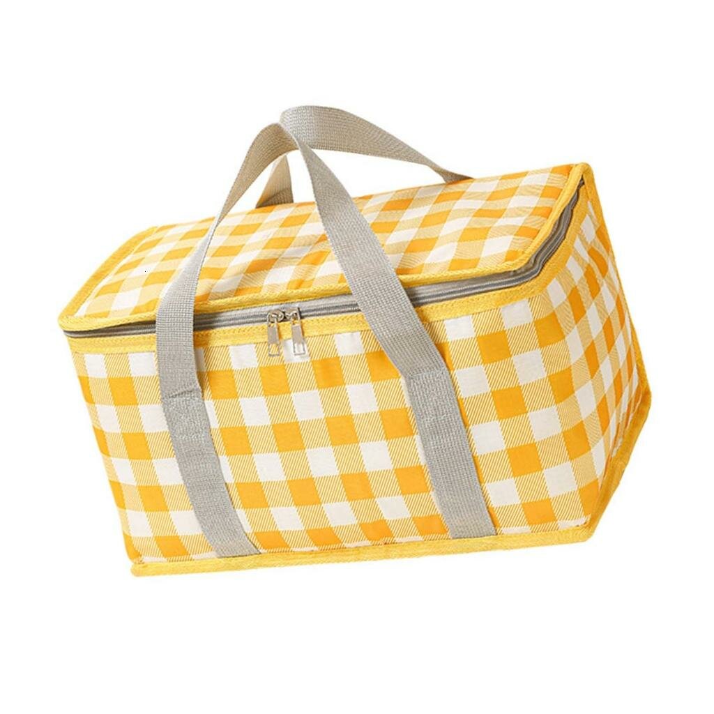 Термосумка для доставки еды, желтый плед