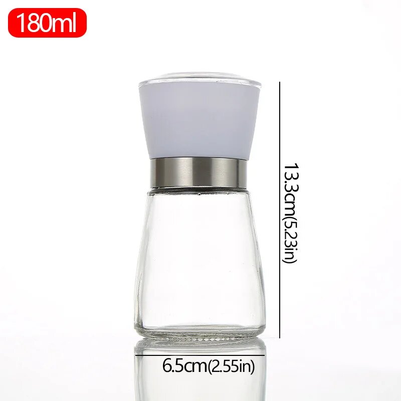 Стеклянный шейкер 180ml с белой крышкой