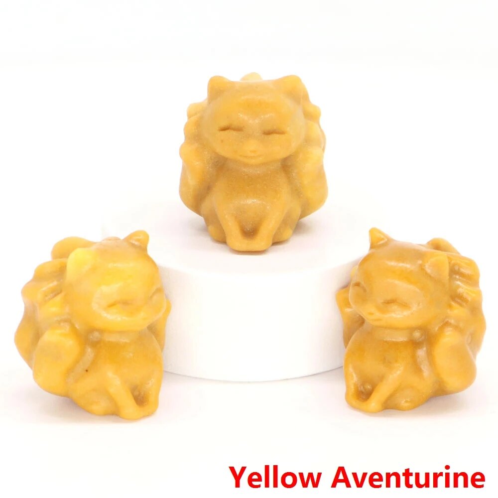 Фигурка лисы из желтого авантюрина 1.2"