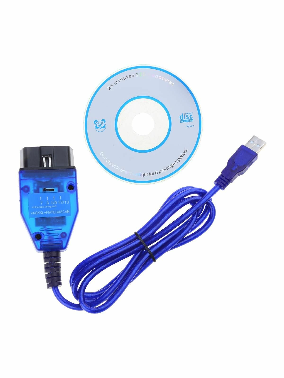 (1 шт.) Диагностический кабель VAG 409 KKL USB с переключателем (чип FT232RL) для VW/Fiat