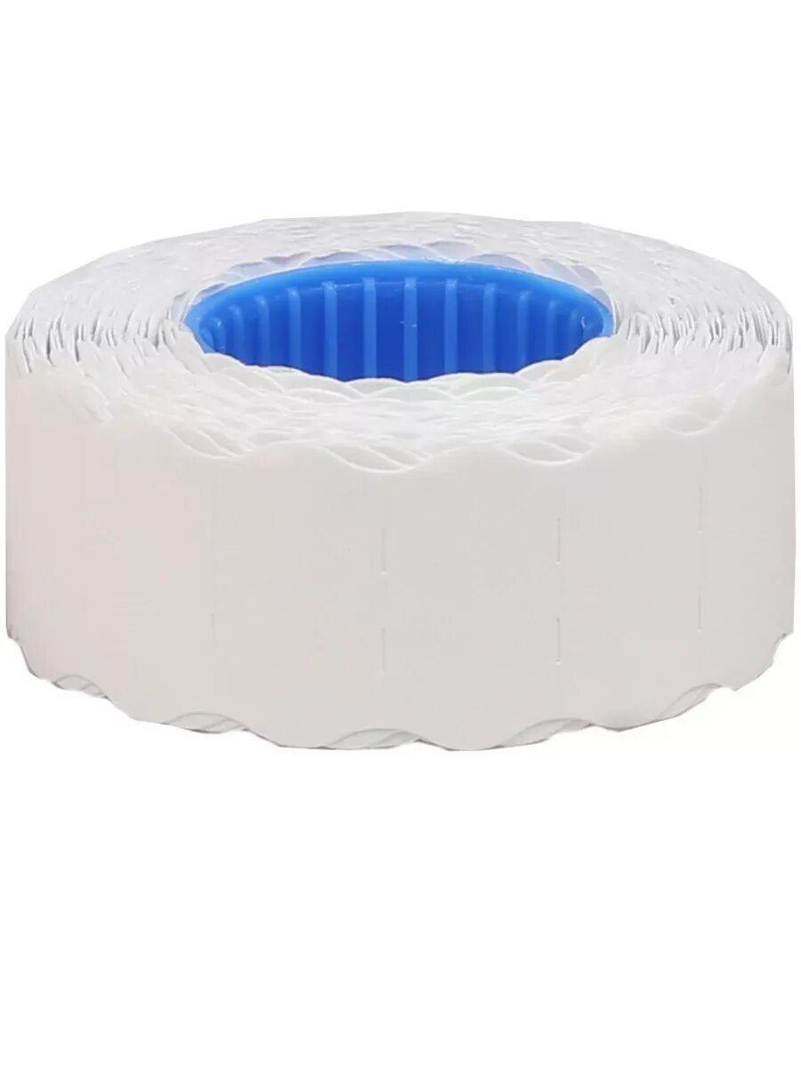 Этикет-лента, 22*12 мм, волна, белый, 1 рулон.