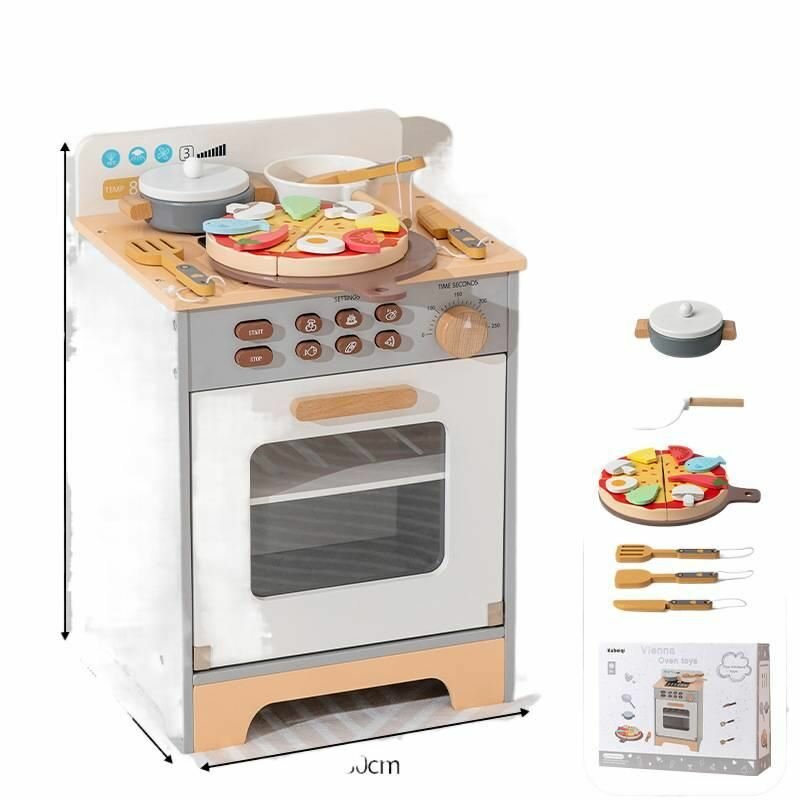 Деревянная игрушечная золотая кухня для детей, симуляция кухонных принадлежностей