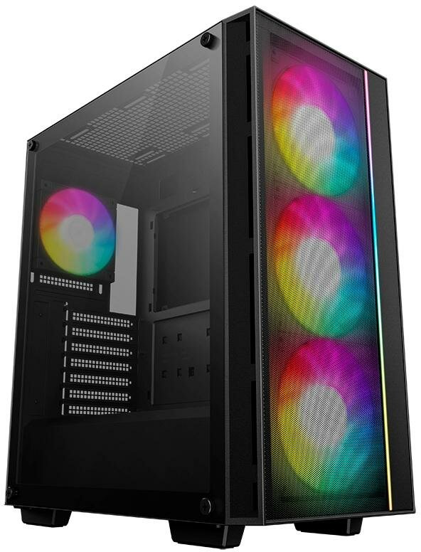 Корпус ATX Deepcool MATREXX 55 MESH V4 без БП, боковое окно (закаленное стекло), 3xARGB LED 140мм вентилятора спереди, 1xARGB LED 120мм вентилятор сза