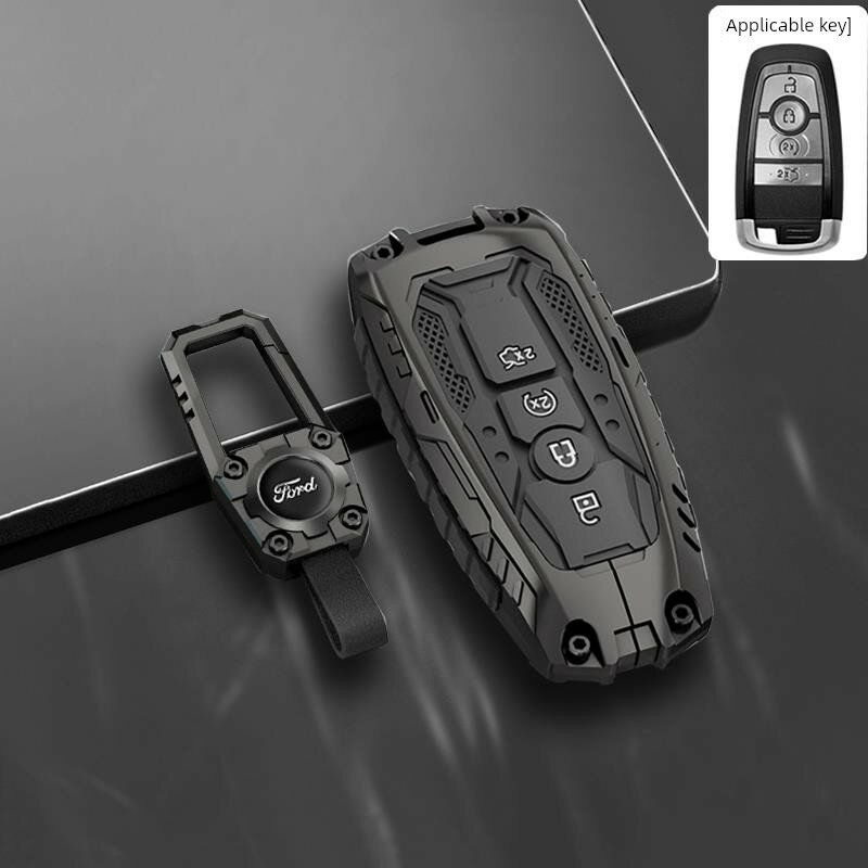 Ключевой брелок Ford F150 Raptor Mustang Explorer Mondeo 2024 Mach-E умный 4-кнопочный C-стиль, темно-серый с новым