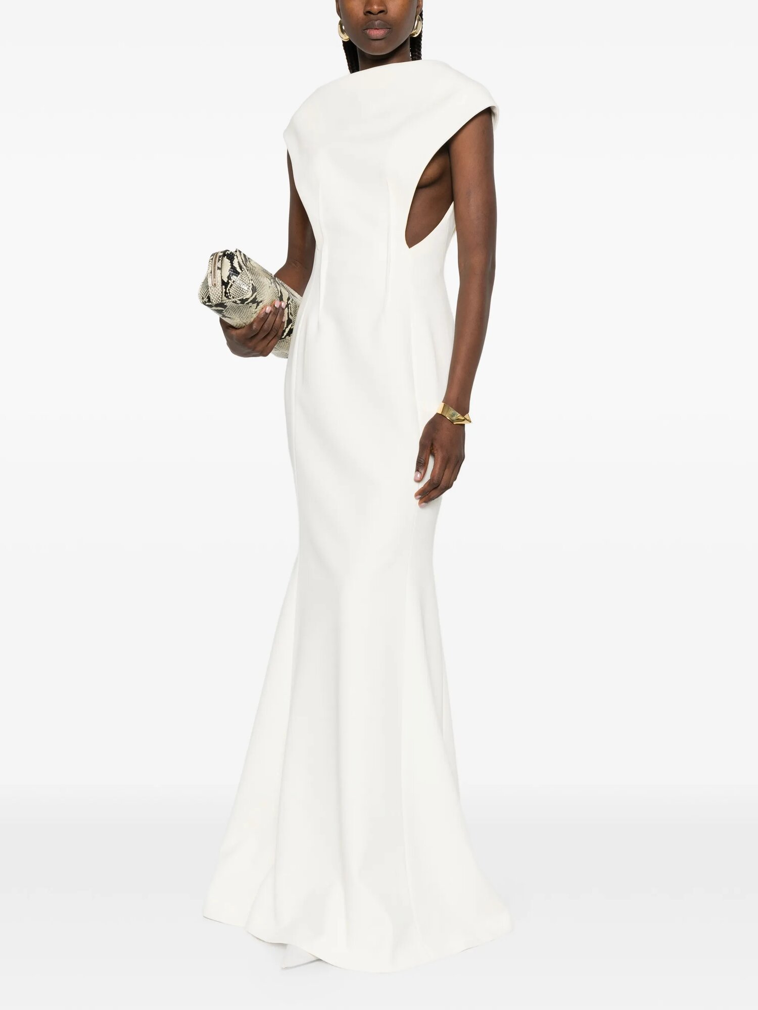 Платье Jil Sander Cap-sleeve maxi dress, размер 40, белый — фото 1