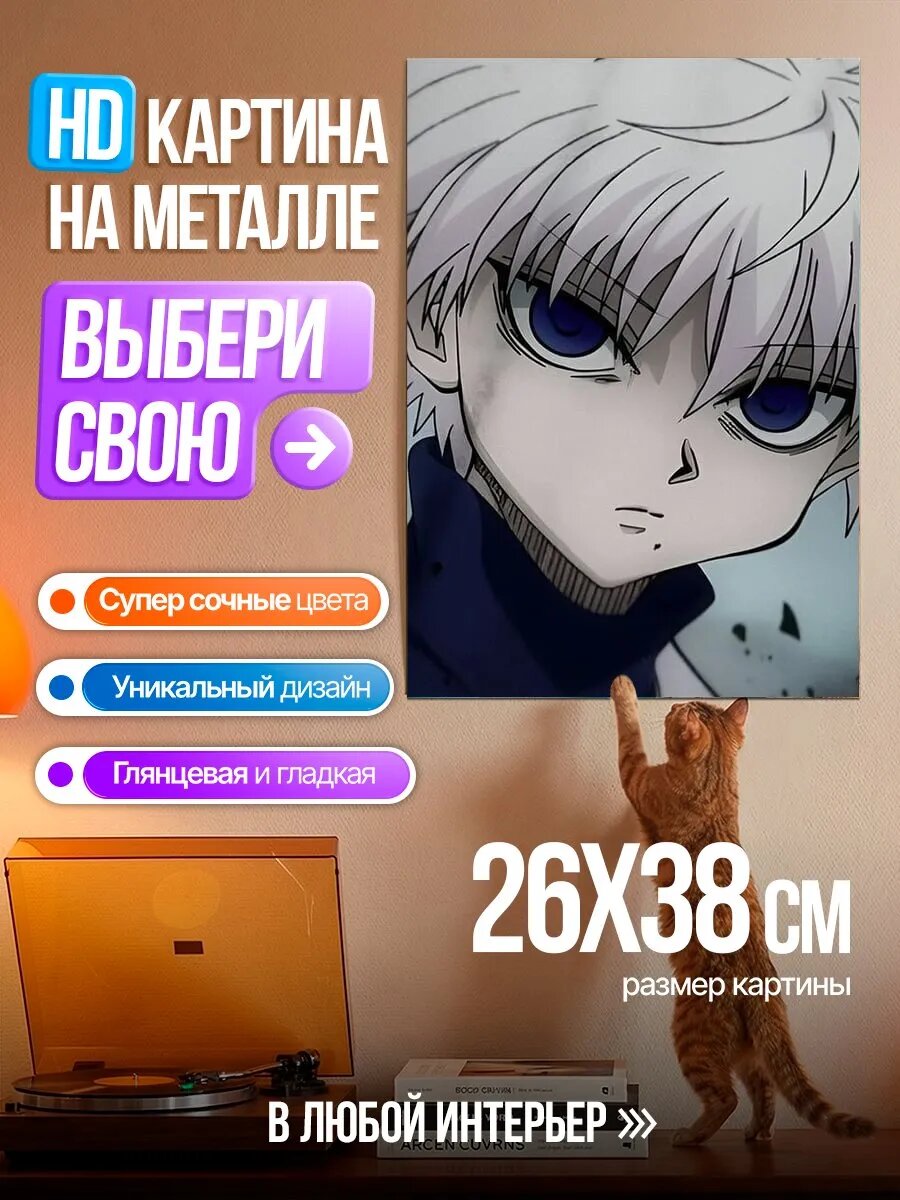 Картина на HD металле Киллуа Золдик взгляд