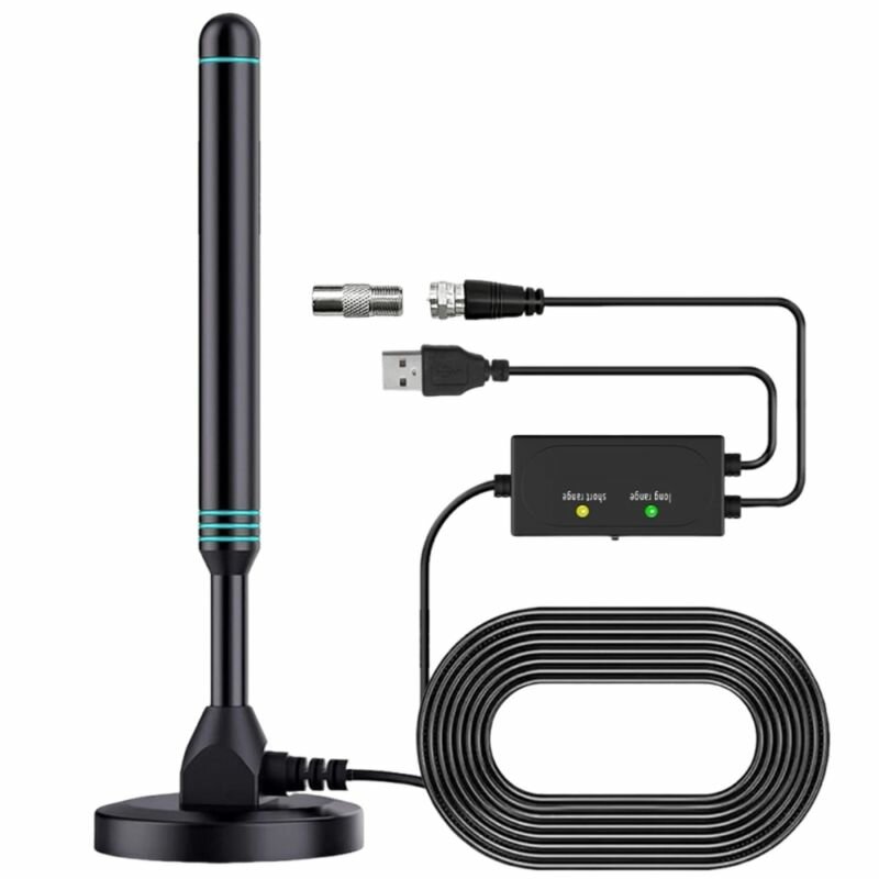 (1 шт.) Антенна для цифрового ТВ 1.5c to 2v с медным проводом, регулируемый усилитель сигнала