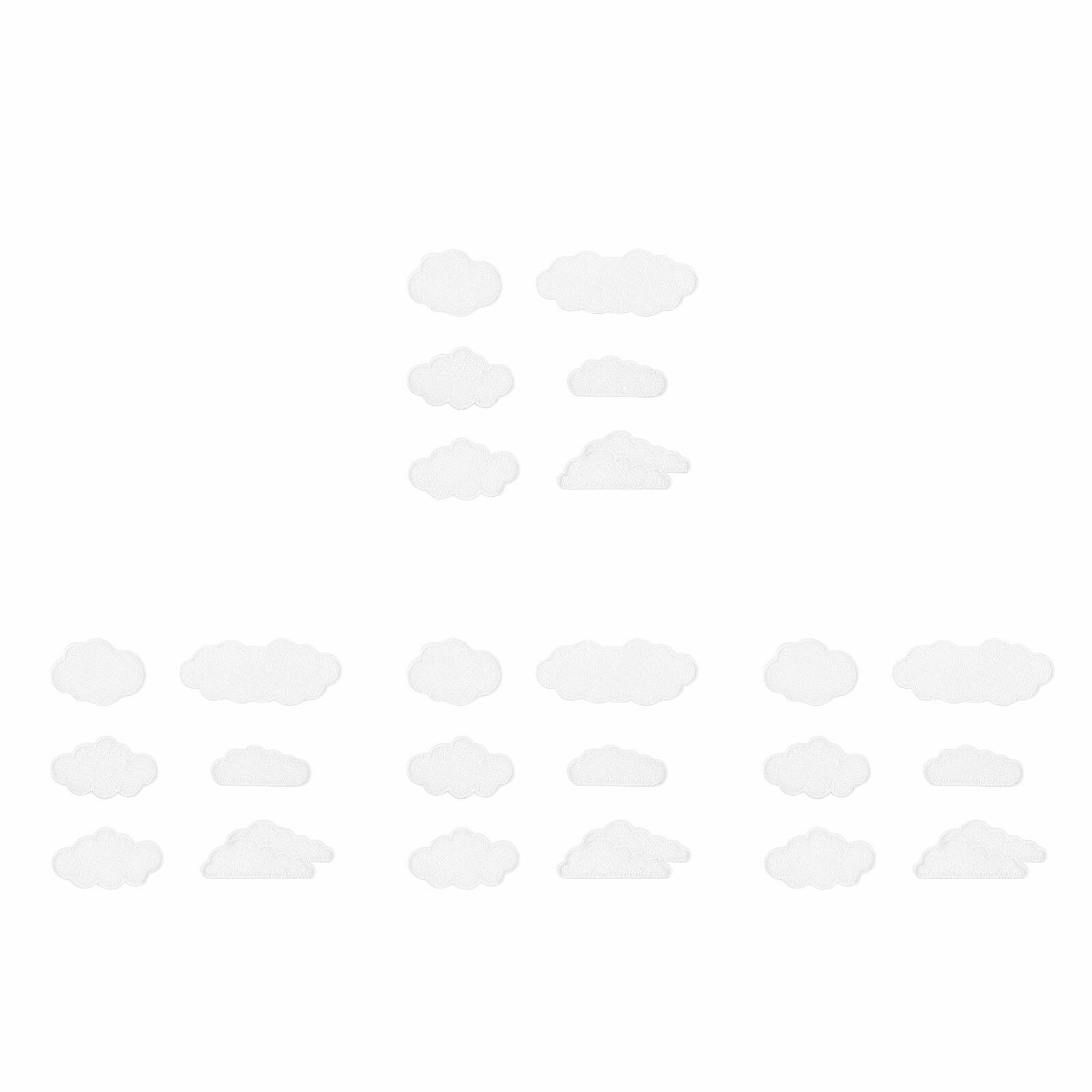 Белые вышитые облачные аппликации из ниток для рукоделия и украшения одежды, 24 шт