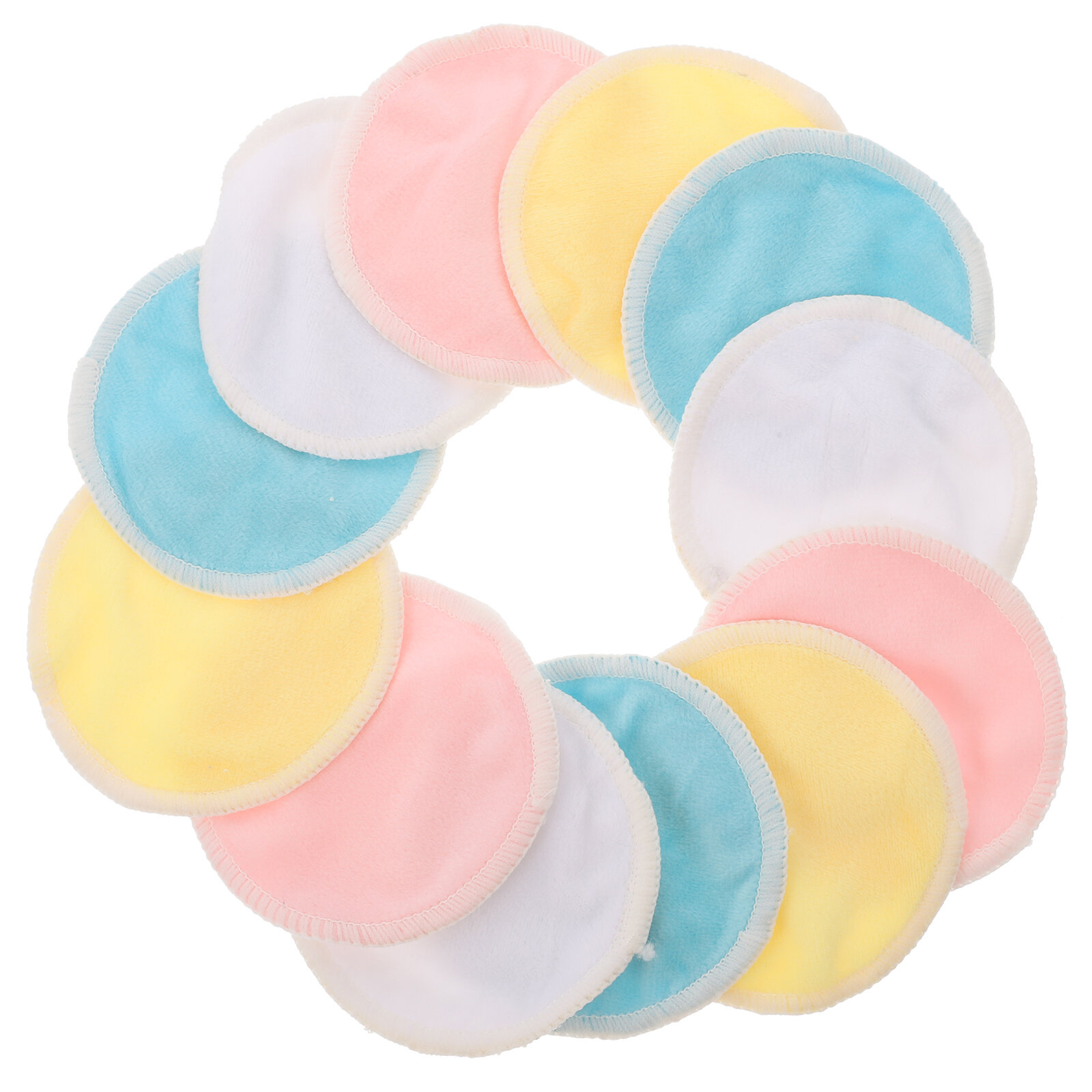 Двухслойные бамбуковые очищающие ватные диски для макияжа, набор из 12 штук, многоразовые для дома