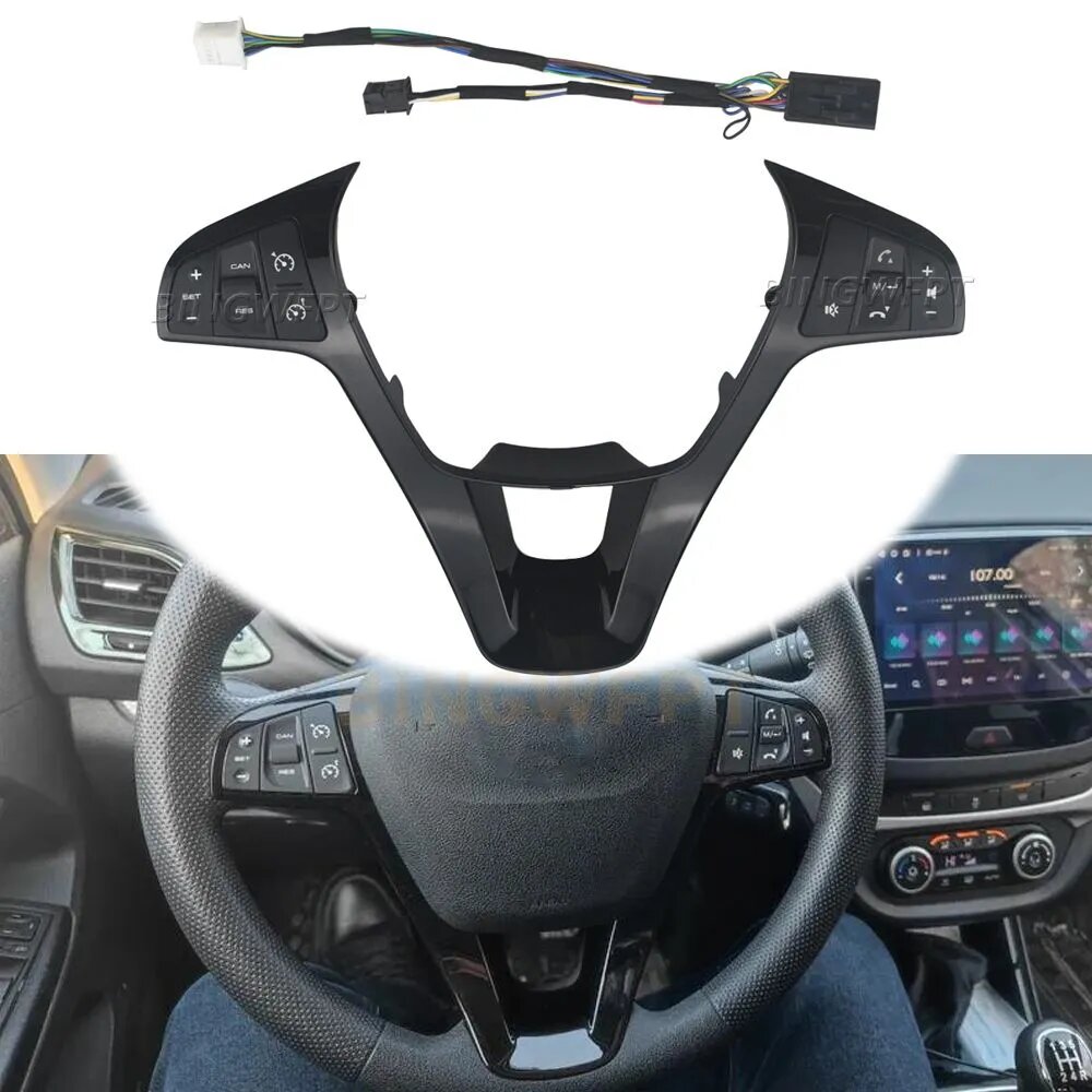 Вставка мультируля арт. Переключатель круиз-контроля на руль для Lada (ВАЗ) Vesta Sport Lada SW Cross Glade West 2015-2021 XRAY / Вставка мультируля / Накладка на руль Веста с кнопками управления