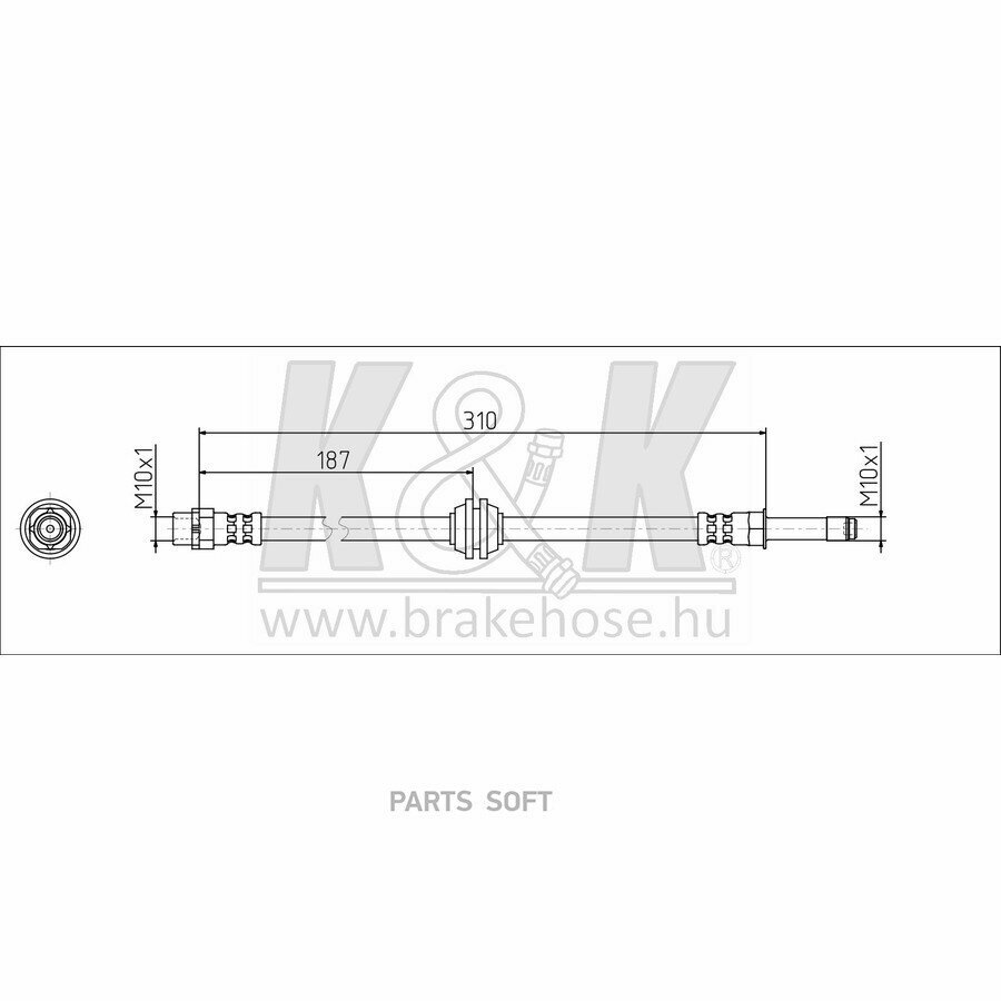 FT2063 K&K Тормозной шланг K&K FT2063 | цена за 1 шт