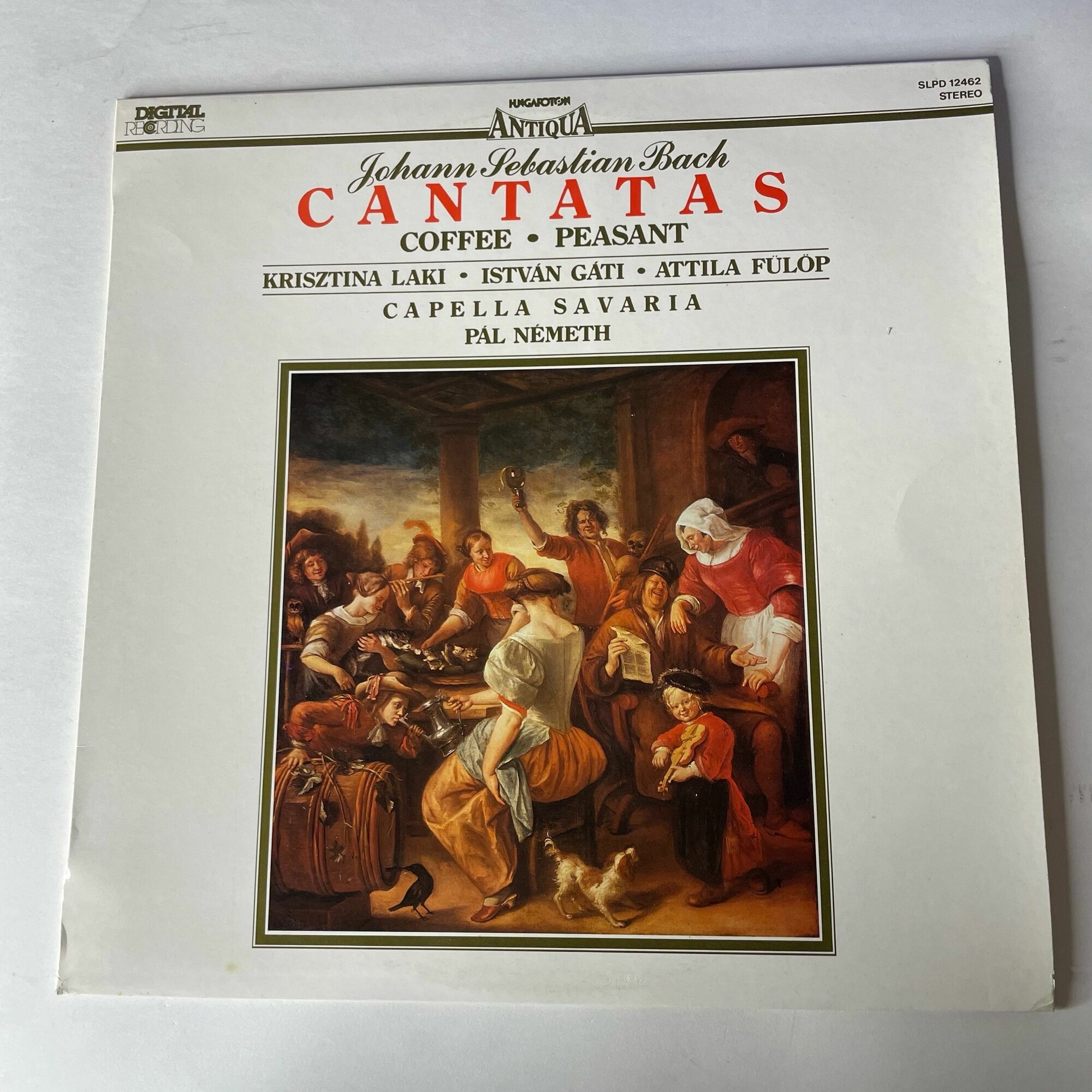 Винтажная виниловая пластинка LP J. S. Bach И. С. Бах, Krisztina Laki, Istvan Gati, Attila F lop, Capella Savaria, Pal Nemeth, Cantatas Coffee, Peasant (Венгрия 1983)