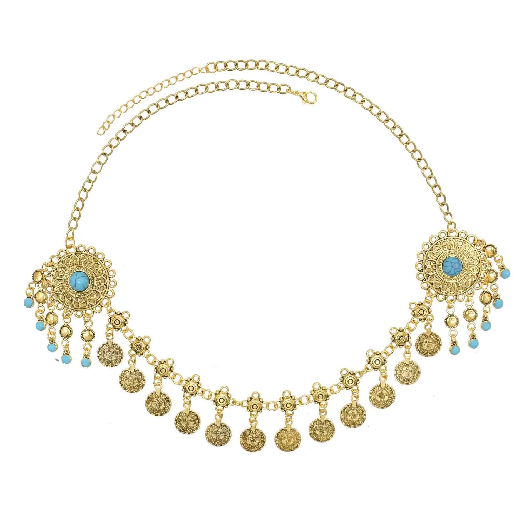 Богемная повязка на голову с подвесками, Metal color: 8463G