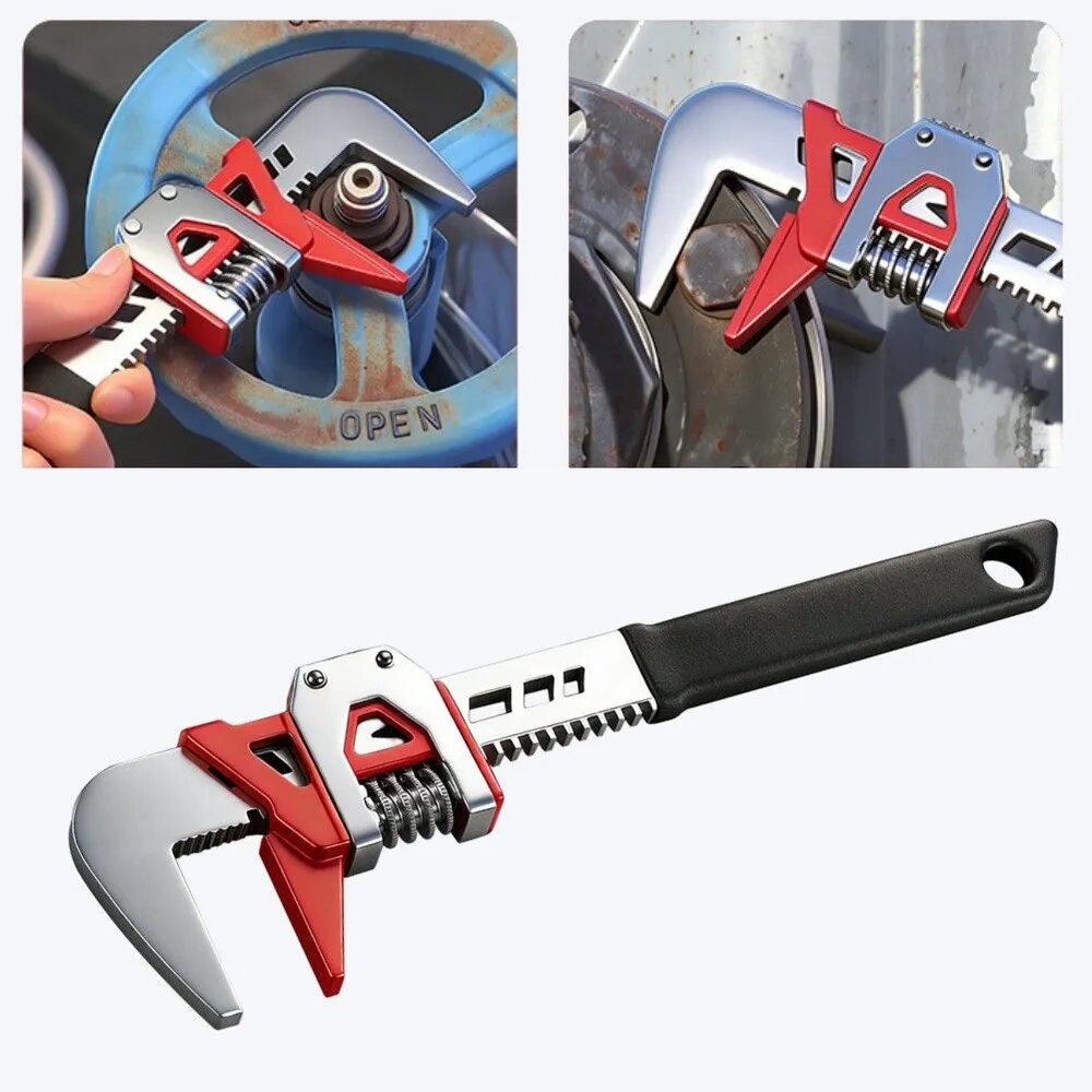 Регулируемый трубный ключ 12 дюймов, диапазон открытия 0 75 мм, из инструментальной стали