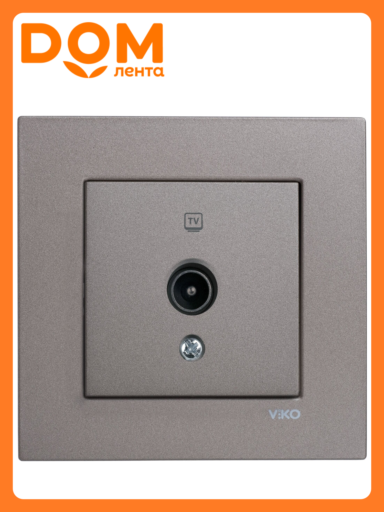 Розетка Viko Novella, телевизионная, скрытый монтаж, черная, ABS пластик