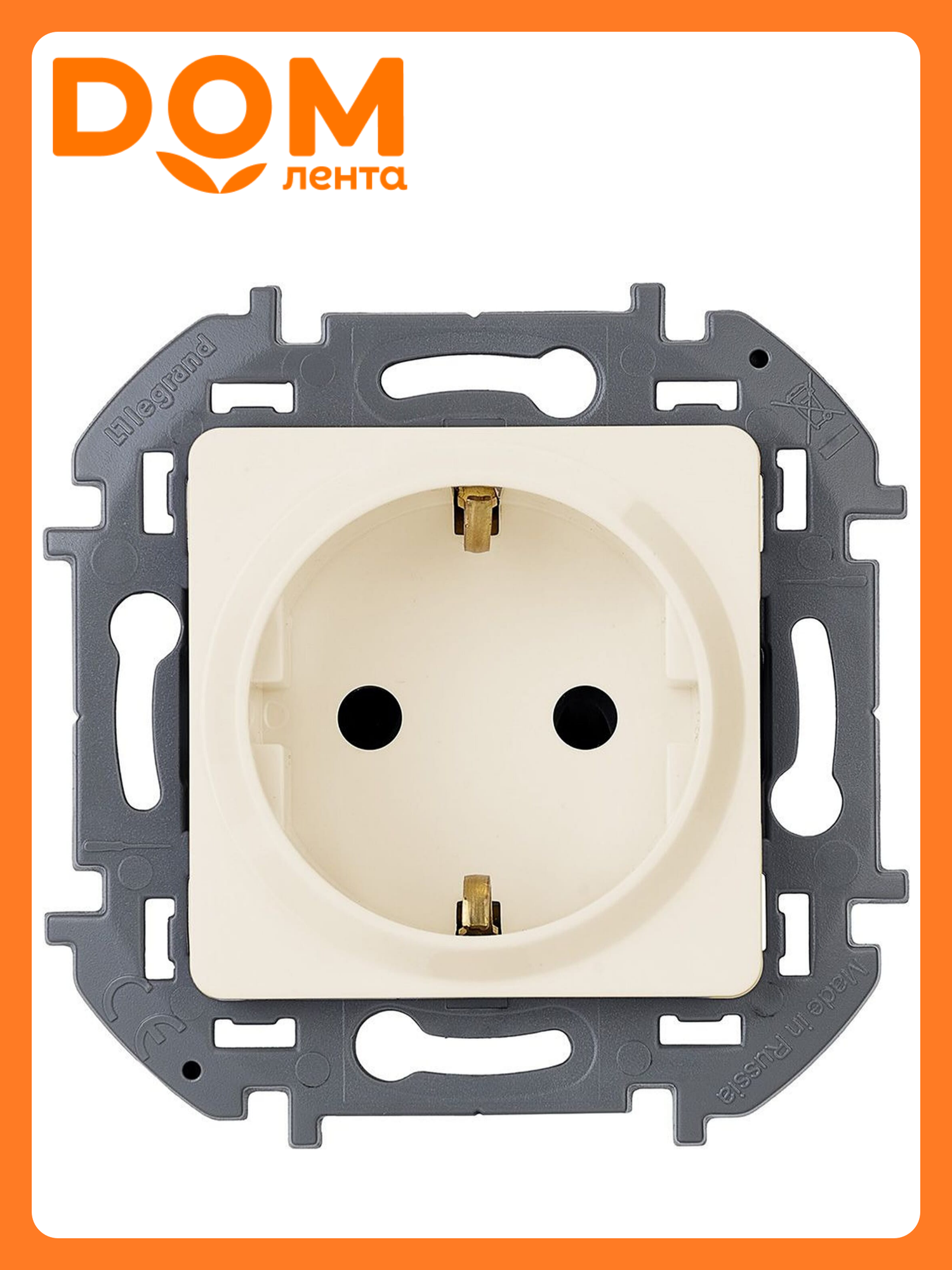 Розетка Legrand Inspiria 673721, заземляющий контакт, скрытый монтаж, IP20, 1 пост, 3680 Вт